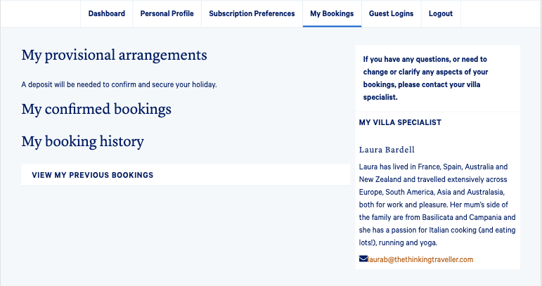 Making a booking online - The Thinking Traveller